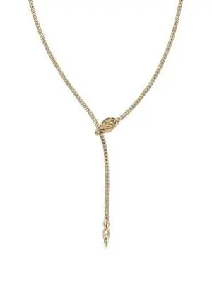 John Hardy 14kt Yellow Naga Lariat Diamond Necklace