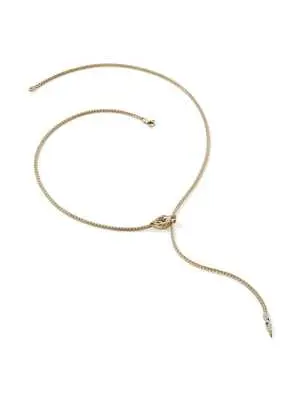 John Hardy 14kt Yellow Naga Lariat Diamond Necklace