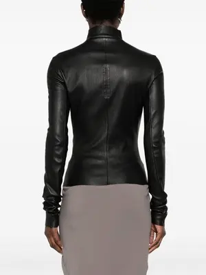 Rick Owens Zip Up Leather Jacket - Black