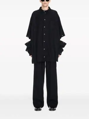 Off-White Logo-embroidered Panelled Linen Shirt Jacket