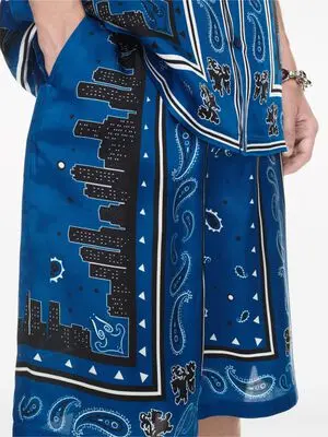 Off-White Paisley-pattern Shorts - Blue