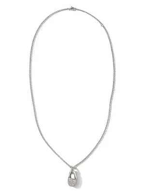 John Hardy Sterling Pebble Diamond Pendant Necklace - Silver