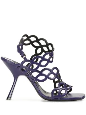 SERGIO ROSSI Sr Mermaid 60mm Leather Sandals - Purple