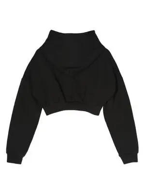 ENTIRE STUDIOS Organic-cotton Cropped Hoodie - Black