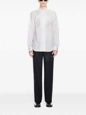 Off-White Number-print Pinstriped Trousers - Black