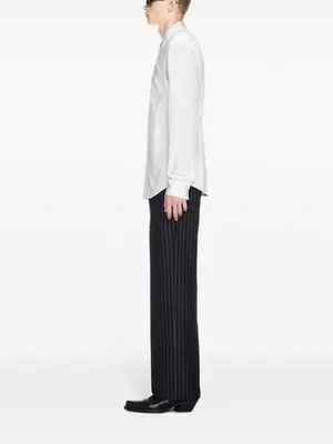 Off-White Number-print Pinstriped Trousers - Black