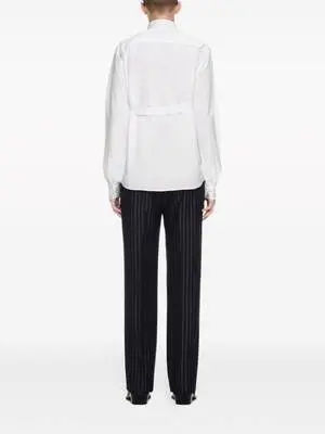 Off-White Number-print Pinstriped Trousers - Black