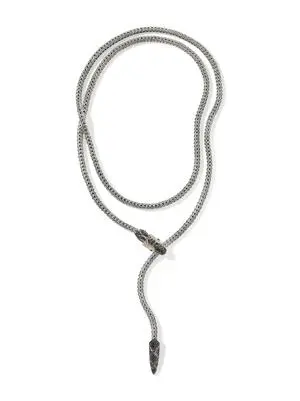 John Hardy 18kt Gold And Sterling Naga Lariat Necklace - Silver