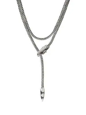 John Hardy 18kt Gold And Sterling Naga Lariat Necklace - Silver