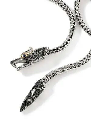 John Hardy 18kt Gold And Sterling Naga Lariat Necklace - Silver