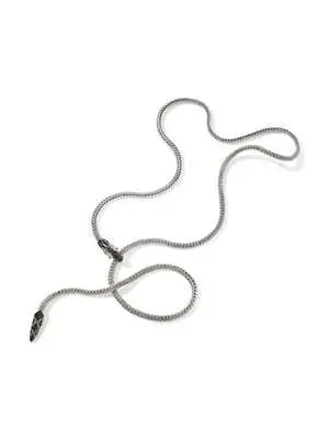 John Hardy 18kt Gold And Sterling Naga Lariat Necklace - Silver