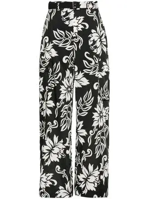 Sacai Floral-print Palazzo Trousers