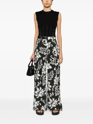 Sacai Floral-print Palazzo Trousers