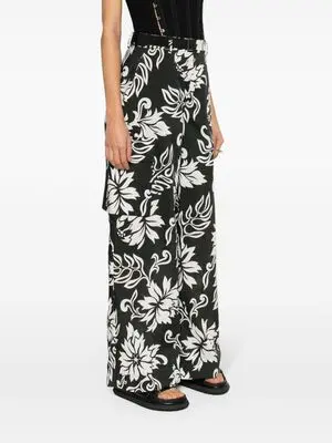 Sacai Floral-print Palazzo Trousers