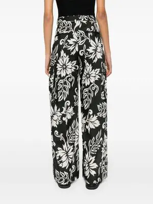Sacai Floral-print Palazzo Trousers