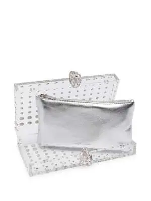 AQUAZZURA Tequila Clutch - Neutrals