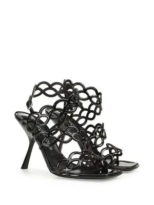 SERGIO ROSSI Sr Mermaid 100mm Leather Sandals - Black