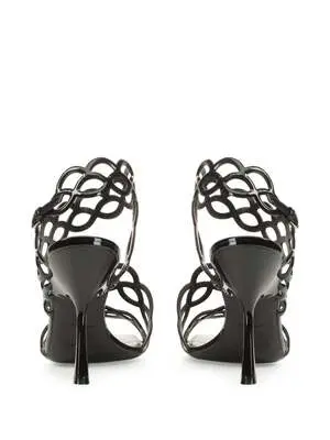 SERGIO ROSSI Sr Mermaid 100mm Leather Sandals - Black