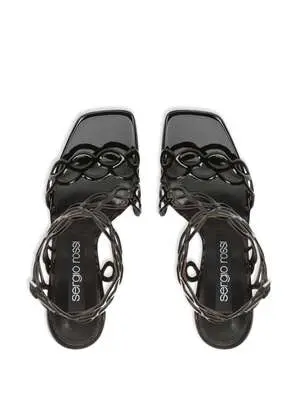 SERGIO ROSSI Sr Mermaid 100mm Leather Sandals - Black