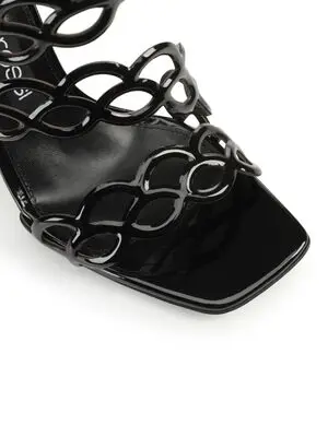 SERGIO ROSSI Sr Mermaid 100mm Leather Sandals - Black