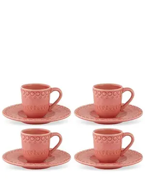 BORDALLO PINHEIRO Fantasia Coffee Set - Pink