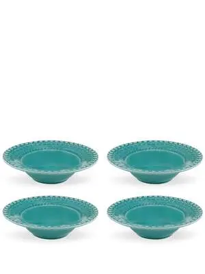BORDALLO PINHEIRO Fantasia Ceramic Soup Plates - Blue