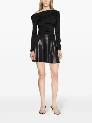Versace Lamé-effect Wrap Mini Skirt