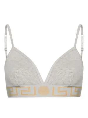 Versace Greca-underband Triangle Bralette - Grey