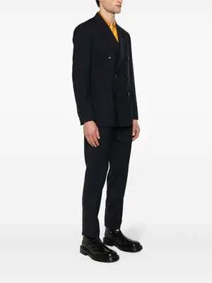 LARDINI Double-breasted Wool Suit - Blue