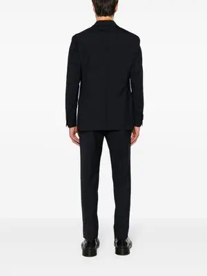 LARDINI Double-breasted Wool Suit - Blue