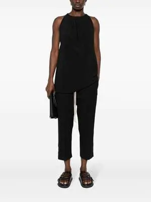 Rick Owens Gathered Crepe Tank Top - Black