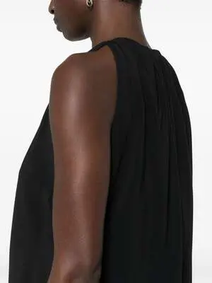 Rick Owens Gathered Crepe Tank Top - Black