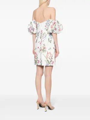 Marchesa Alex Puff-sleeve Mini Dress