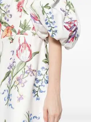 Marchesa Alex Puff-sleeve Mini Dress