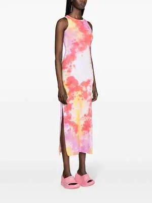 MSGM Tie-dye Ribbed Midi Dress