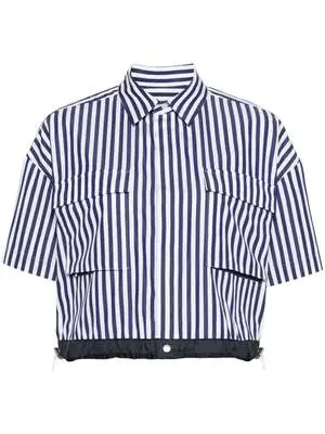 Sacai Striped Cropped Blouse