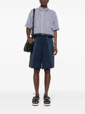 Sacai Striped Cropped Blouse