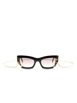 Missoni Rectangle-Frame Sunglasses With Detachable Chain Brown