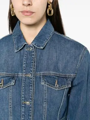 Moschino Crystal-embellished Cropped Denim Jacket