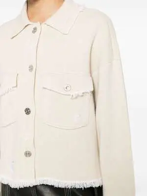 BARRIE Fringed Denim Jacket - Neutrals