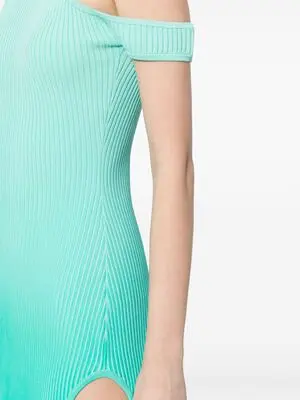 David Koma Ribbed-knit Gradient Minidress