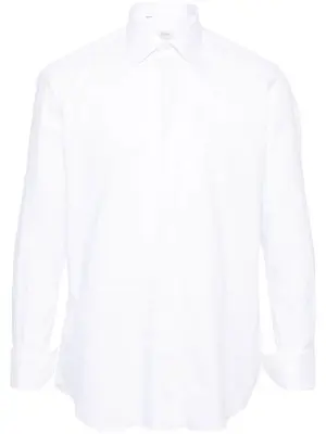 Brioni Pointed-collar Twill Shirt