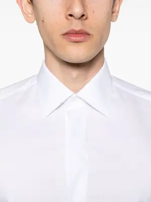Brioni Pointed-collar Twill Shirt