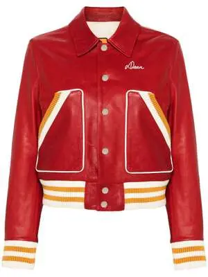 Dsquared2 Varsity Leather Bomber Jacket