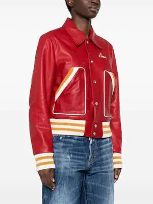 Dsquared2 Varsity Leather Bomber Jacket