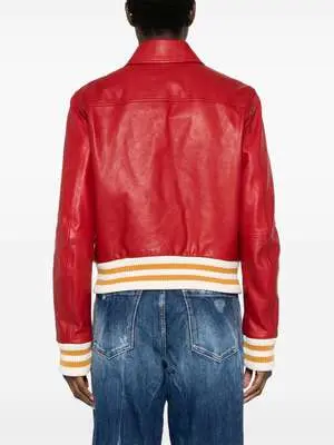 Dsquared2 Varsity Leather Bomber Jacket
