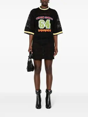 Dsquared2 64 Lacey T-shirt Dress - Black