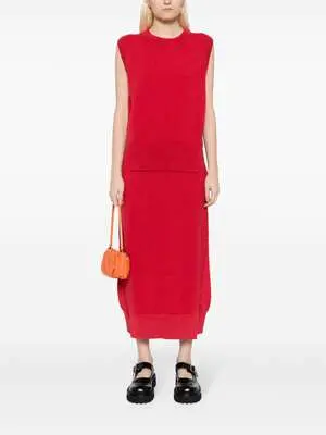 BARRIE High-waisted Knit Skirt - Red