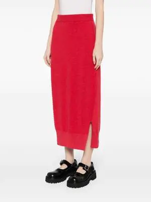 BARRIE High-waisted Knit Skirt - Red