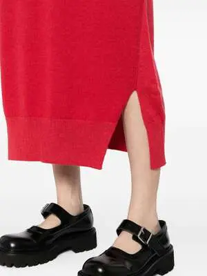BARRIE High-waisted Knit Skirt - Red